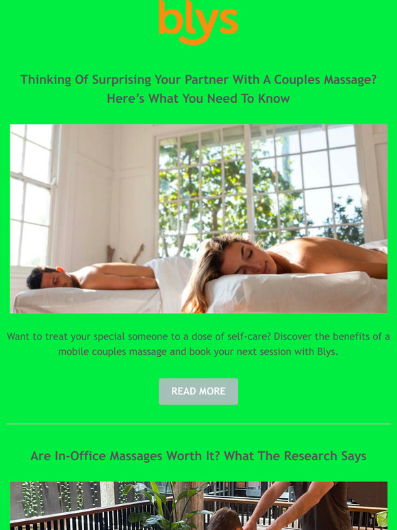 Blys Mobile Massage On Demand Thinking About Surprising A Loved One With A Massage Heres