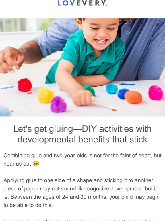 Lovevery: Using glue to stick items together may not sound like ...