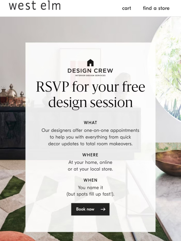 West Elm: Want free design advice? Our pros are here to help! | Milled
