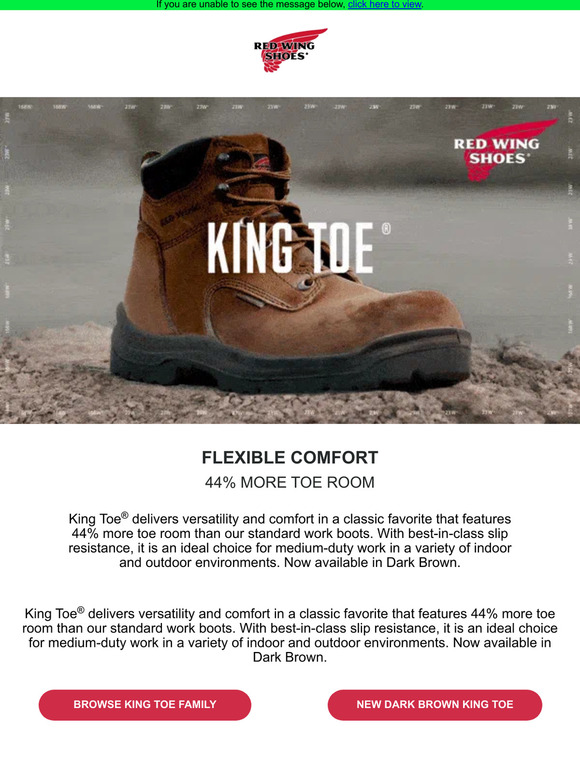 Red Wing Shoes: NEW Men's King Toe: Same Extra Toe Room, New Color | Milled