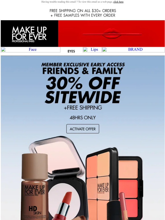 Make Up For Ever: 30% Off: Members Exclusive Early Access | Milled