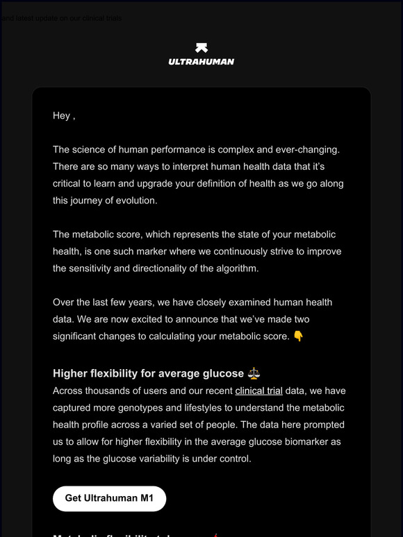 Ultrahuman: 🦾 Upgraded Metabolic Score is here | Milled