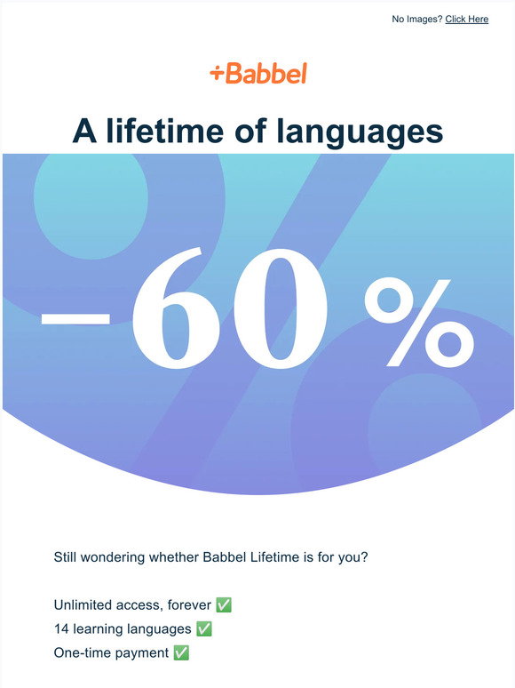 Babbel: 60% off Babbel Lifetime is almost yours... 🤏 | Milled
