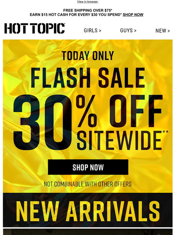Hot Topic: Wait for it… FLASH SALE. | Milled