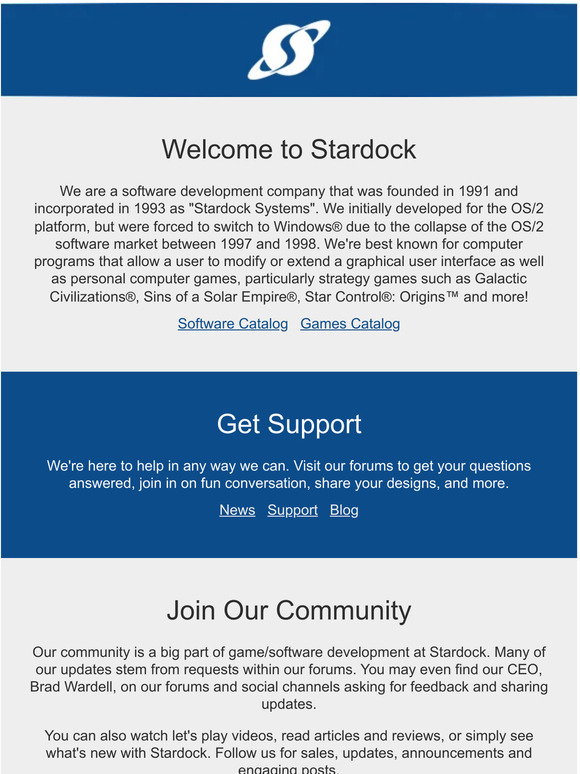 Stardock: Welcome to the Stardock Universe | Milled