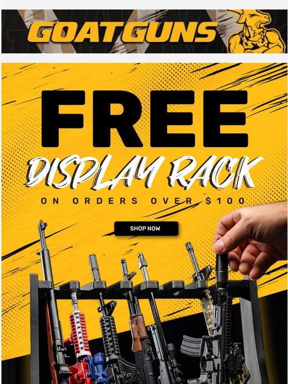 GoatGuns: Free Black Display Rack Promo Ends Tomorrow | Milled