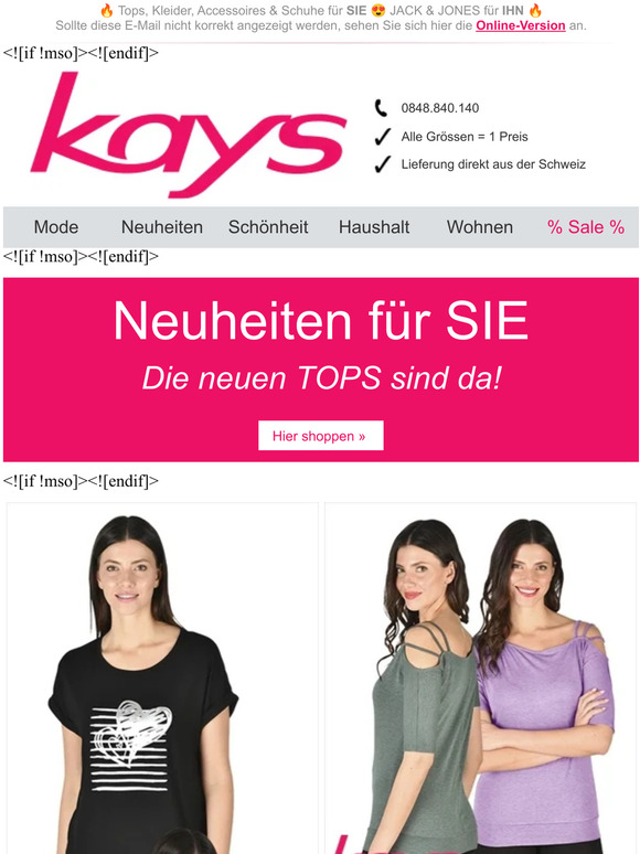 Kays: Unsere NEUHEITEN sind da Jetzt die Frühlingskollektion entdecken ...