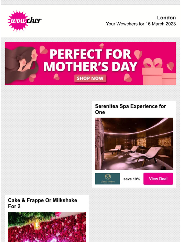 Wowcher.co.uk: Small Plates & Soft Drinks for 2 | Kensington Spa Day ...