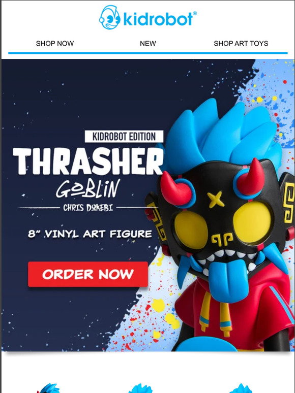 Kidrobot: NEW: Thrasher Goblin Art Figure by Chris Dokebi 🛹 | Milled