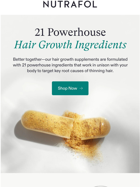 Nutrafol: 21 powerful hair growth ingredients. | Milled