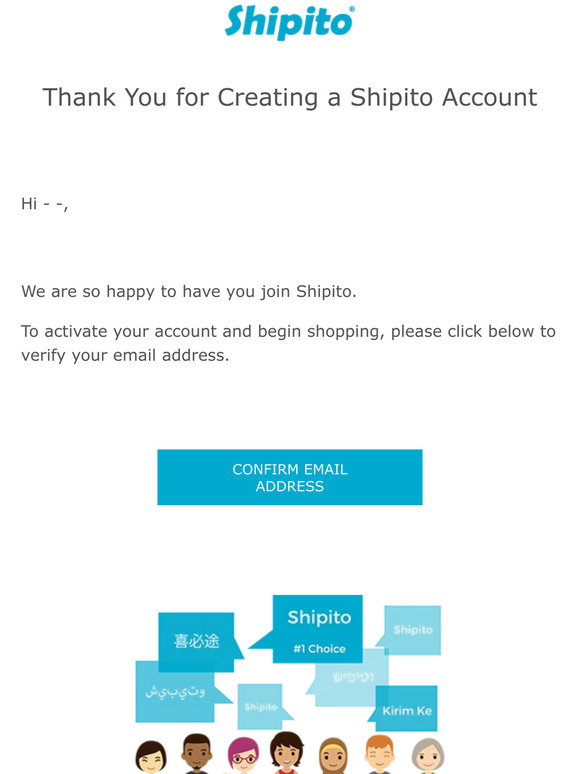 Shipito: Please Verify Your Account | Milled