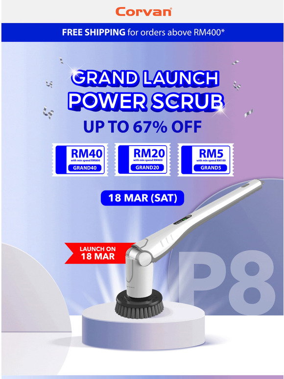 Corvan: GRAND LAUNCH: THE NEW CORVAN POWER SCRUB P8 🤩 | Milled