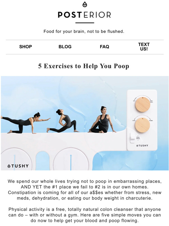 TUSHY: 5 Exercises to Help Relieve Constipation | Milled