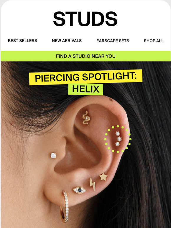 Studs: Piercing Spotlight: Helix👂 | Milled