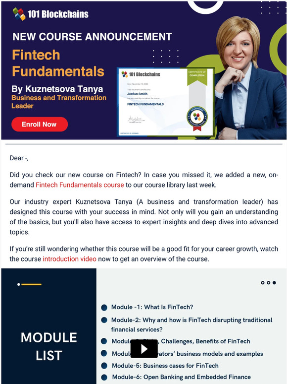 101 Blockchains: Did You Check Our New Fintech Fundamentals Course 🎯 | Milled