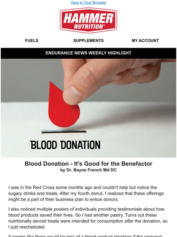 Hammer Nutrition: Blood Donation Benefits with Dr. Bayne French | Milled