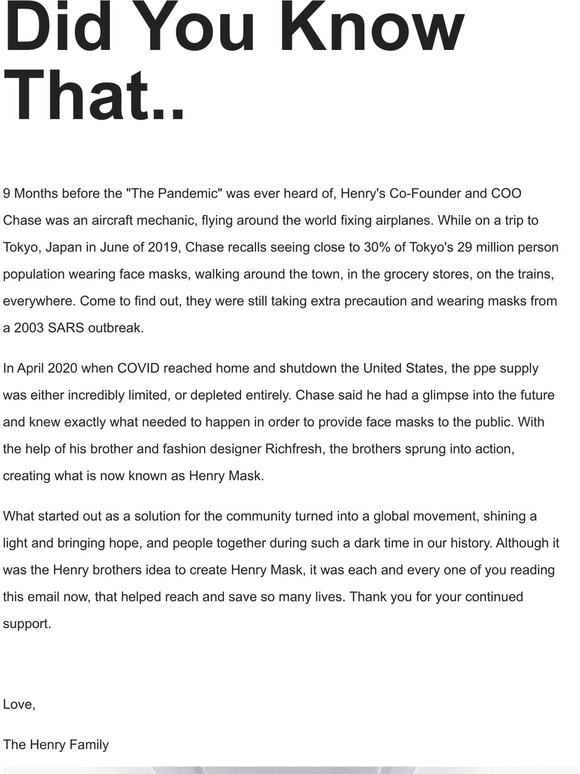 Henry Mask: Here's A True Story | Milled