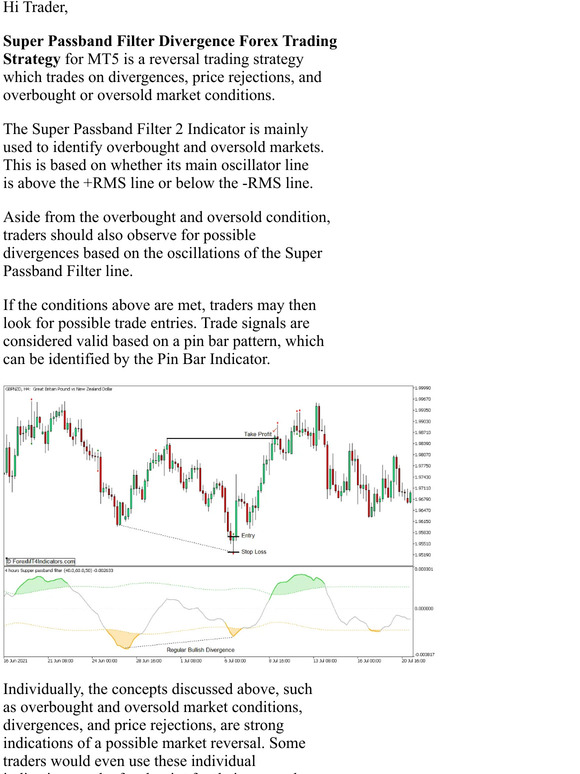 Forex MT4 Indicators: [New] Super Passband Filter Divergence Forex Trading Strategy for MT5 | Milled