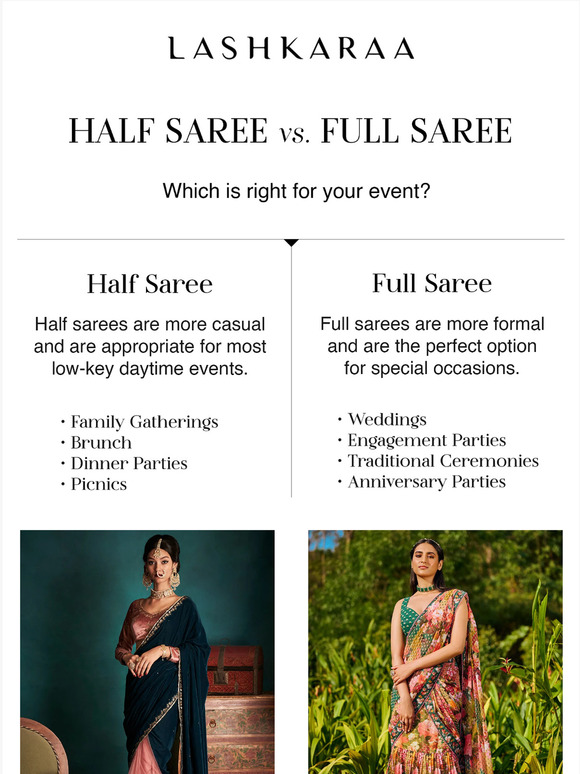 Lashkaraa: Half Saree vs. Full Saree | Milled