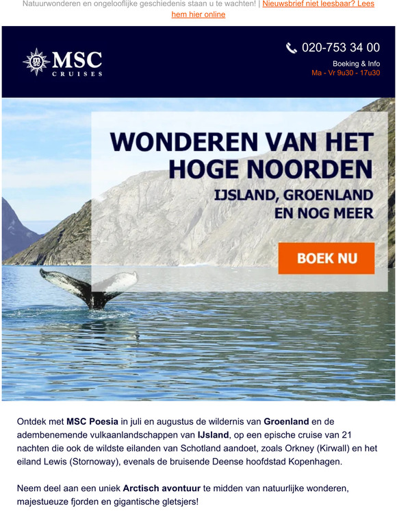 MSC Cruises: —, dit is de cruise naar het Hoge Noorden waar u op ...