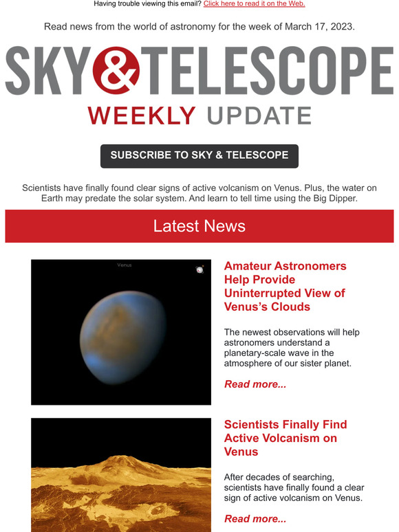 Sky & Telescope: Venus's Clouds, Ceres Transit, and Comet Tsuchinshan ...