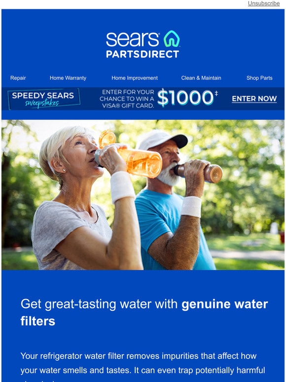 Sears PartsDirect: Say goodbye to your old water filter... | Milled