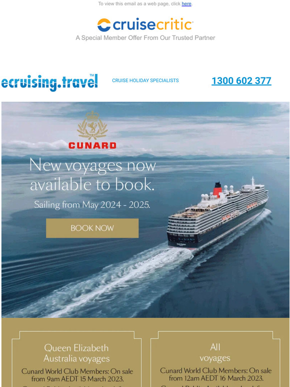 Cruise Critic: NEW! Luxury Cunard 2024 & 2025 Voyages On Sale Now | Milled