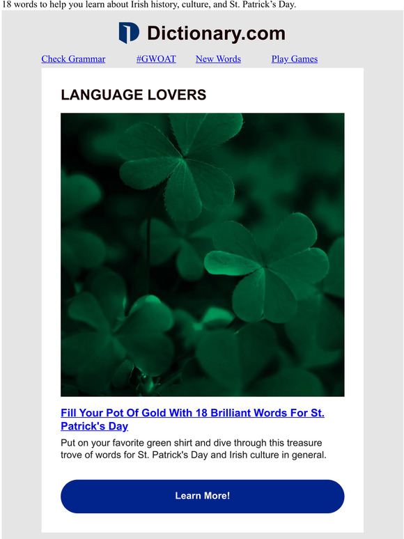 Dictionary.com: 🍀 What Was St. Patrick’s Real Name? | Milled