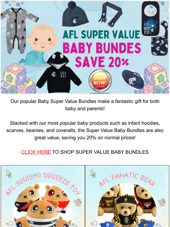 AFL Footy Shop: 👶AFL Baby Bundles now in stock - save 20% | Milled