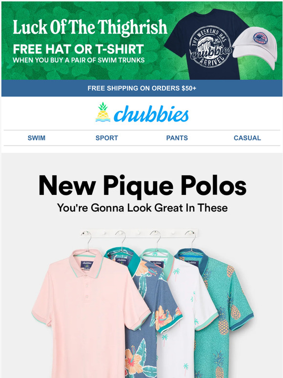 Chubbies: POLOS. PLAIDS. PANTS. | Milled