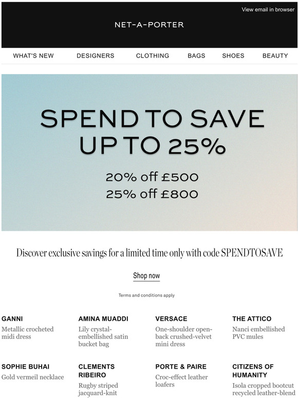 Net-A-Porter Email Newsletters: Shop Sales, Discounts, and Coupon Codes