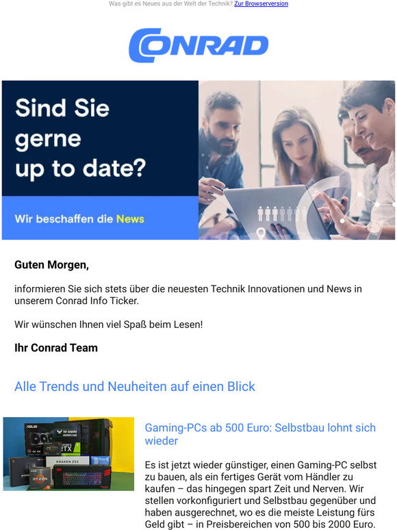 Conrad: Gaming-PCs ab 500 Euro: Selbstbau lohnt sich wieder - Topshak ...