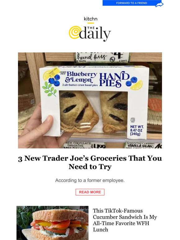 Kitchn: 3 New Trader Joe's Groceries You Can't Miss, The TikTok-Famous Cucumber Sandwich & More ...