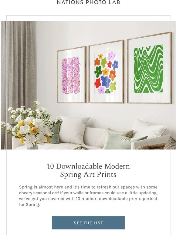 Nations Photo Lab: 10 Downloadable Modern Spring Art Prints | Milled