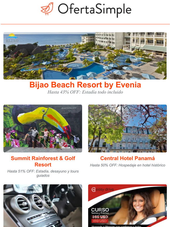 OfertaSimple: Bijao Beach Resort by Evenia / Summit Rainforest & Golf ...