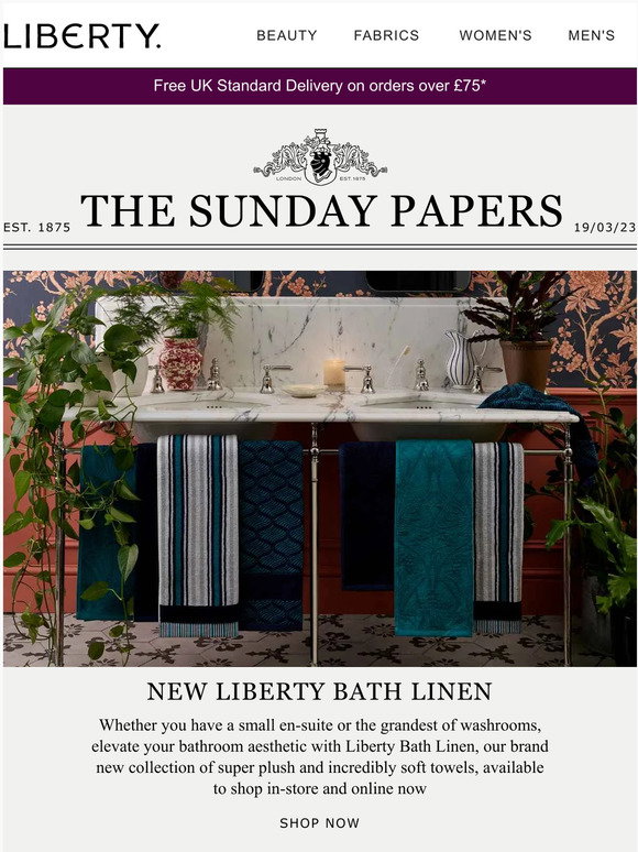 Liberty London: The Sunday Papers: Transform your bathroom with all-new ...
