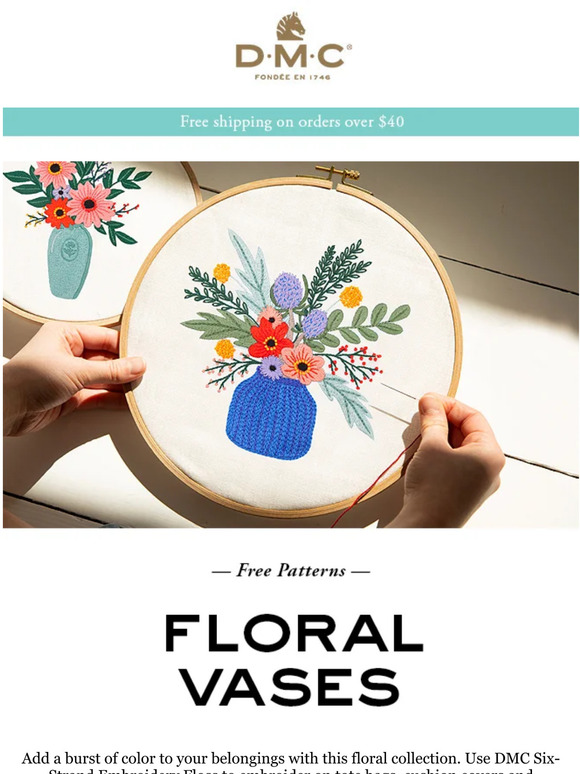 DMC: Free Patterns: Floral Vases 💐 | Milled