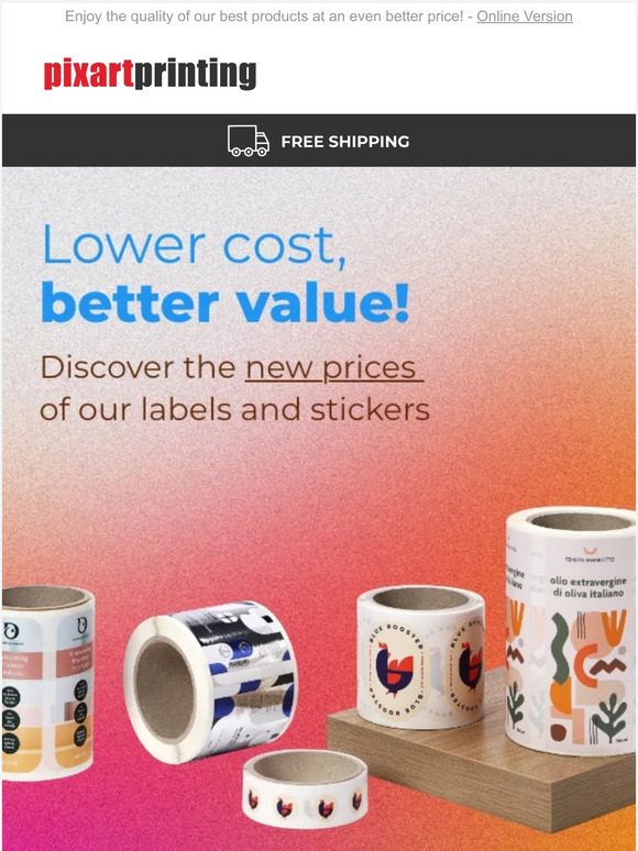 Pixartprinting: Labels and stickers at unprecedented prices. Take ...