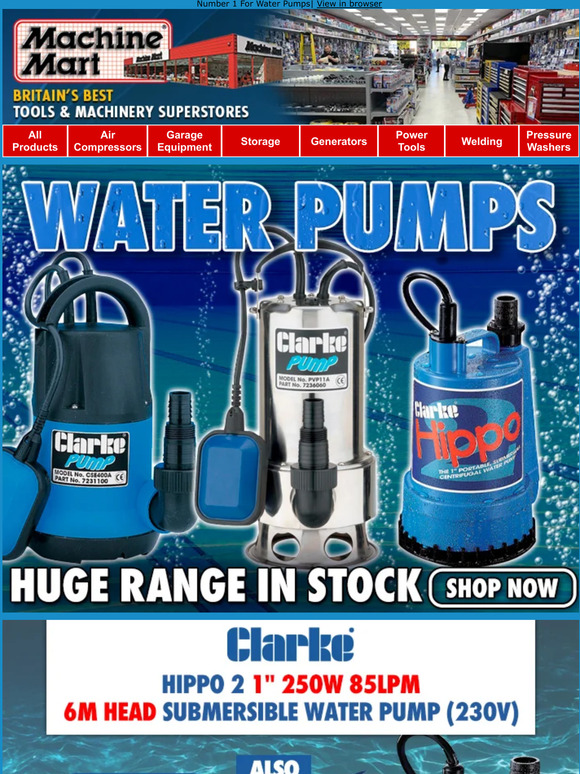 Machine Mart: Pumps - All Types & Sizes Now! In-Stores & Online | Milled
