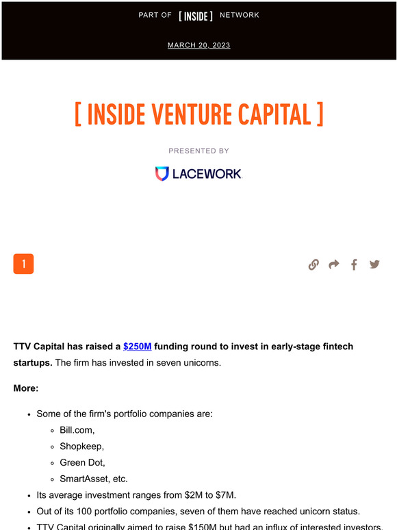 Inside: TTV Capital raises $250M to invest in early-stage fintech ...
