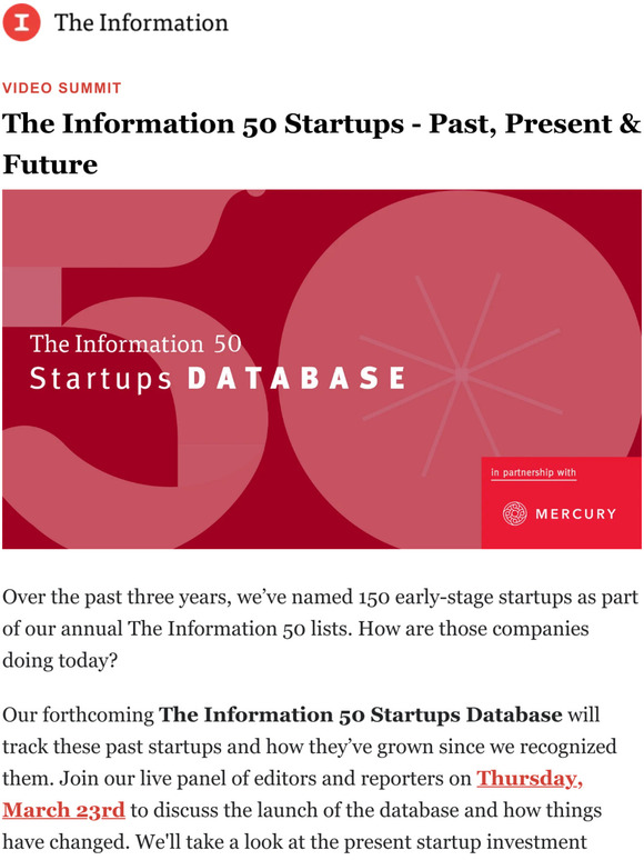 The Information: We’ve named 150 startups to watch—where are they now ...