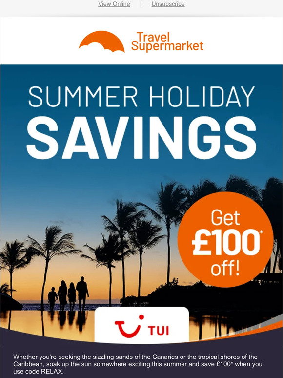 TravelSupermarket: Save £100* on summer getaways with TUI 🏖️ | Milled