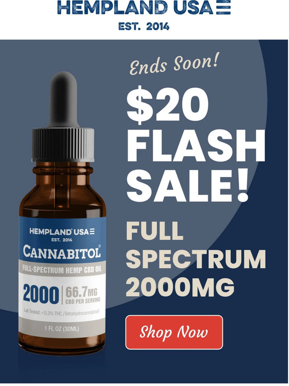 HempLand: $20 Full Spectrum CBD 2000mg—Ends Soon | Milled