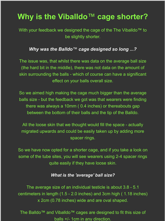 Balldo: What is the average mans ball size? And why is the Viballdo's ...