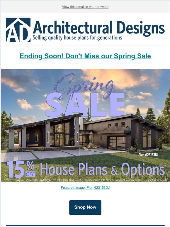 Architectural Designs: 🚨Ending Soon! 15% off House Plans | Milled