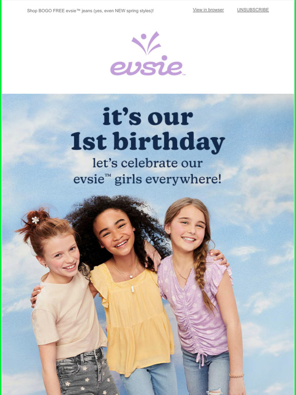 maurices: 🥳 evsie™ turns 1 today! Here’s a FREE gift from us! 🥳 | Milled