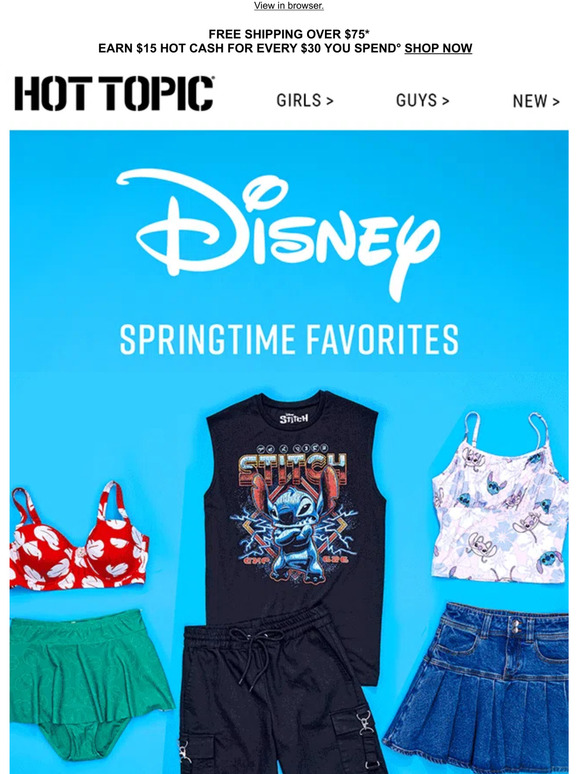 Hot Topic: New tanks, shorts & swimwear ☀️ inspired by Disney faves ...