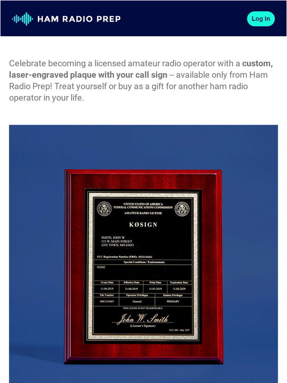 Ham Radio Prep: Honor Your Hard Work with a Timeless Solid Wood Plaque ...