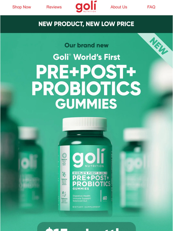 Goli Nutrition: 💚 INTRODUCING: The World's First Pre+Post+Probiotics ...