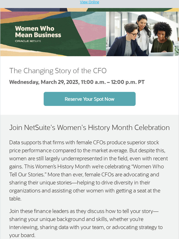 NetSuite: Virtual Event: CFO's Changing Story | Milled